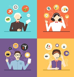 Technical support assistant man flat design Vector Image