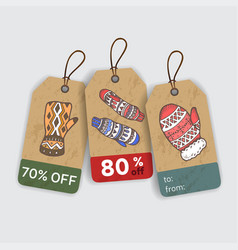 Christmas gift tags with hand drawing elements Vector Image
