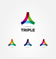 Colorful looping triangle logo sign symbol icon Vector Image