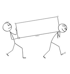 Cartoon two men or businessmen holding empty Vector Image