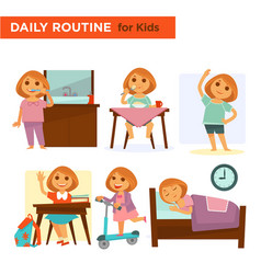 Kids daily routine activities Royalty Free Vector Image