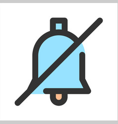 Crossed bell icon for silent mode symbol perfect Vector Image