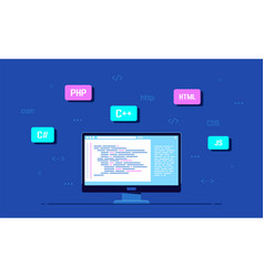 Creating program html code process concept Vector Image