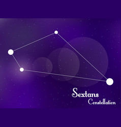 Sextans constellation starry night sky cluster of Vector Image