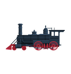 Train locomotive front view vintage transport Vector Image