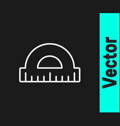 White line protractor grid for measuring degrees Vector Image