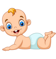 Cartoon baby boy crawling Royalty Free Vector Image