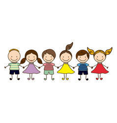Colorful happy group cartoon children Royalty Free Vector