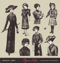 Victorian fashioned lady Royalty Free Vector Image