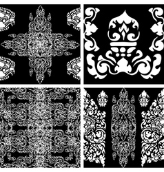 Set cambodian floral pattern Royalty Free Vector Image