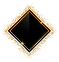 Empty circle golden glitter frame background Vector Image