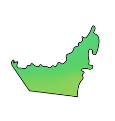 Color map of uae with plane as line drawing Vector Image