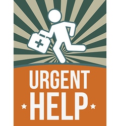 Urgent help design Royalty Free Vector Image - VectorStock