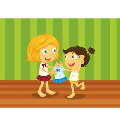School children getting ready Royalty Free Vector Image
