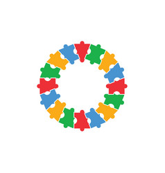 Autism awareness puzzles autistic children icons Vector Image