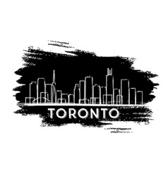 Toronto skyline canada hand drawn sketch Vector Image