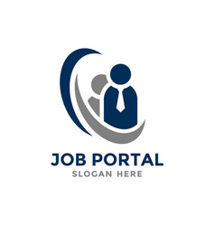 Job portal lettering logo design template concept Vector Image