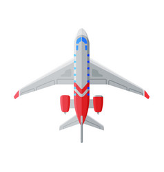 Jet aircraft airplane view from above air Vector Image