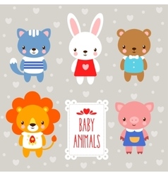 Set cute baanimals Royalty Free Vector Image - VectorStock
