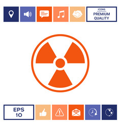 Ionizing radiation icon Royalty Free Vector Image