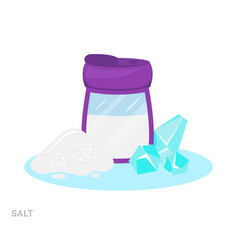 Sea salt in jute sack Royalty Free Vector Image