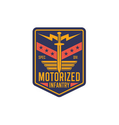 Motorized infantry squad military army insignia Vector Image