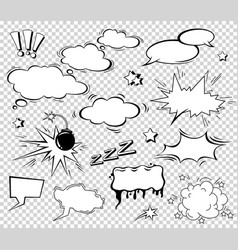 Comic speech bubbles and splashes set with Vector Image