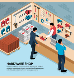 Tools store hardware construction shop interior Vector Image