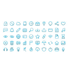 Security blue icons set Royalty Free Vector Image