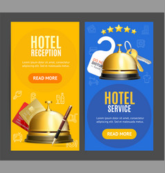 Hotel reception service banner with realistic Vector Image