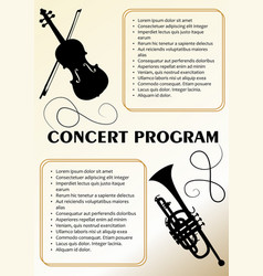 Violin concerts program template with black violin