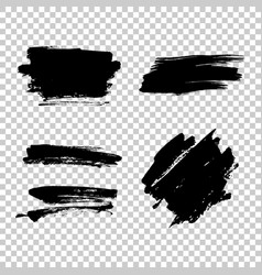 Set of black paint ink brush strokes brushes Vector Image