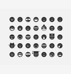 Big set smiles faces collection smile icon symbol Vector Image