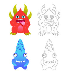 Children coloring page with funny cartoon Vector Image