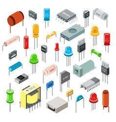 Isometric electronic components transistors Vector Image