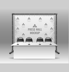 Realistic press wall mockup Royalty Free Vector Image