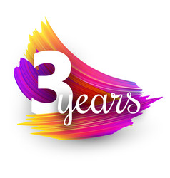 Congratulations paper banner with colorful brush Vector Image