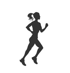 Black isolated running woman silhouette Royalty Free Vector