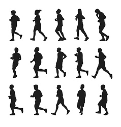 People running silhouettes Royalty Free Vector Image