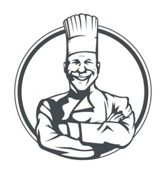 Smiling cook show okay Royalty Free Vector Image