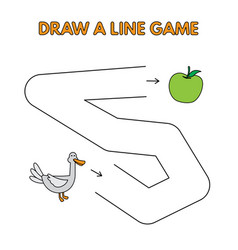 Educational game for kids and coloring book-duck Vector Image