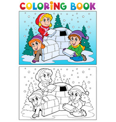 Coloring book with winter clothes Royalty Free Vector Image