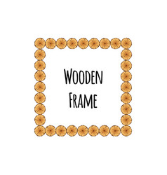 Circle wooden frame of tree circle logs isolated Vector Image