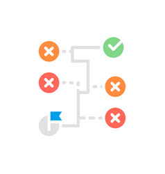 Correct solution maze algorithm block Royalty Free Vector