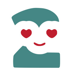 Number 1 in love cute smiley in doodle style Vector Image