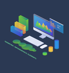 Isometric 3d business statistics data charts Vector Image