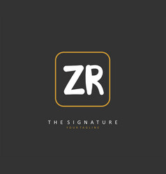 Zr initial letter handwriting and signature logo Vector Image