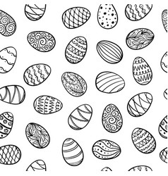 Easter eggs black and white coloring page Vector Image