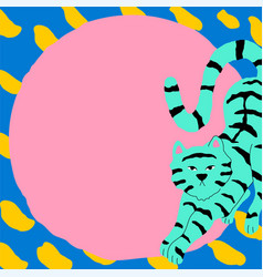 Avatar frame tiger square animal template Vector Image