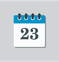 Icon day date 23 february template calendar page Vector Image